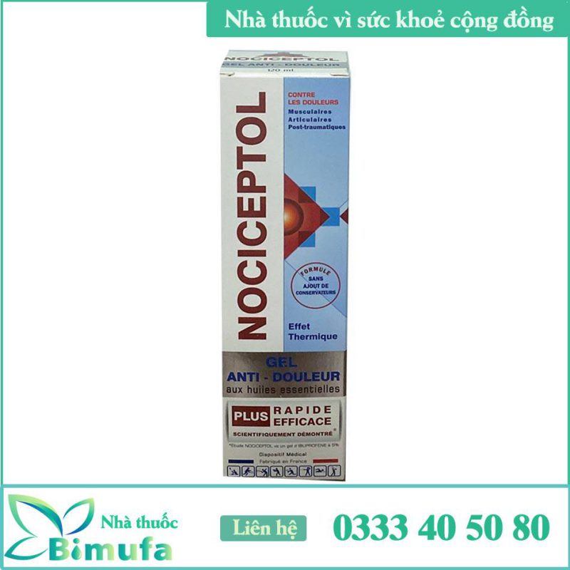 Thuốc Nociceptol Gel 120ml: Công dụng, liều dùng, lưu ý khi sử dụng