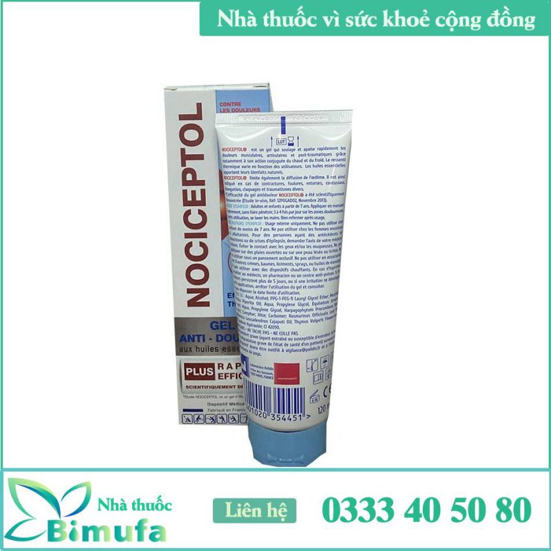 Thuốc Nociceptol Gel 120ml: Công dụng, liều dùng, lưu ý khi sử dụng