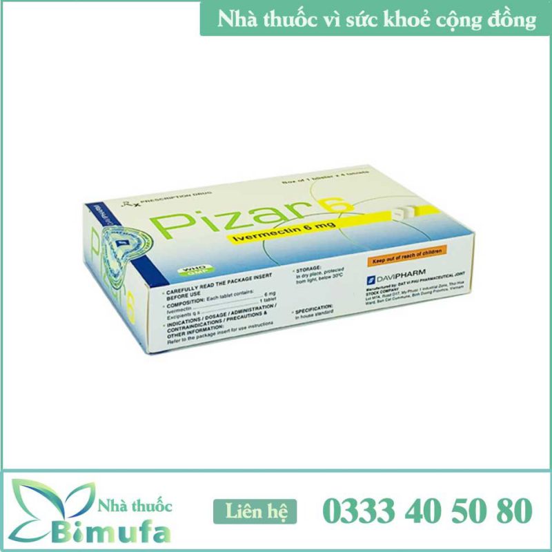 Pizar 6 - Thuốc điều trị các bệnh do giun tròn và ấu trùng giun chỉ gây ra