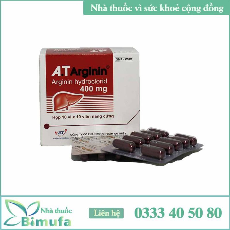 Thuốc A.T Arginin 400mg: Thành phần. Công dụng. Cách dùng. Giá bán
