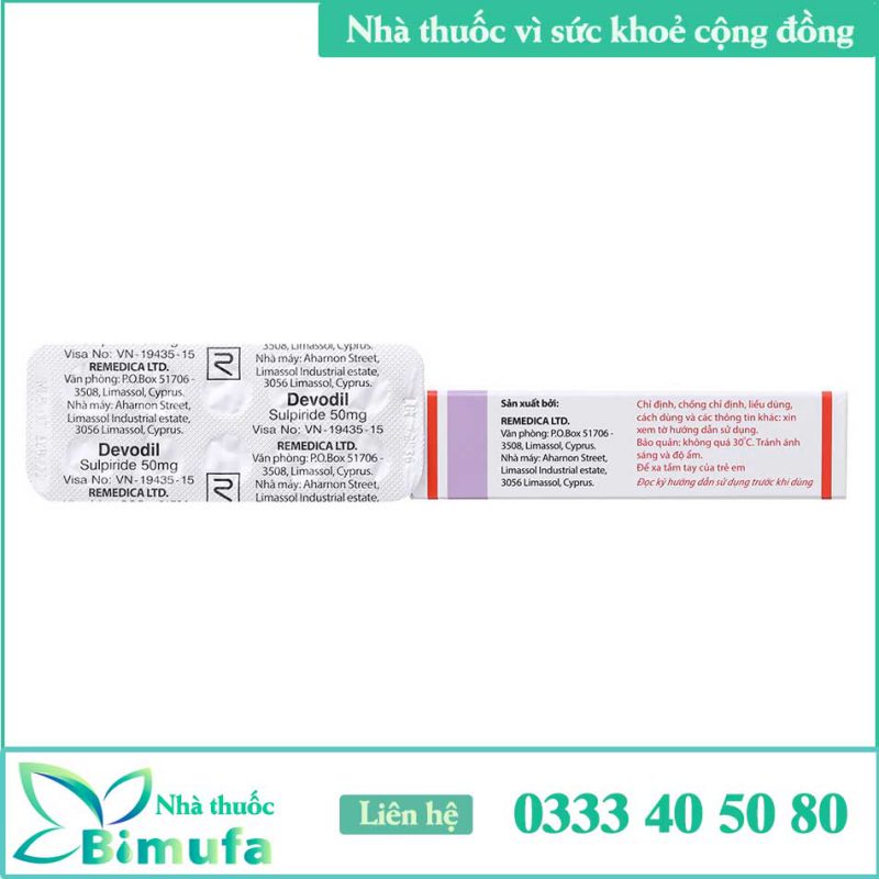 Thuốc Devodil 50mg là thuốc gì? Tác dụng, Chỉ định, Tác dụng phụ