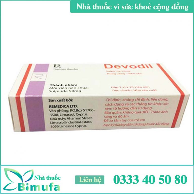 Thuốc Devodil 50mg là thuốc gì? Tác dụng, Chỉ định, Tác dụng phụ