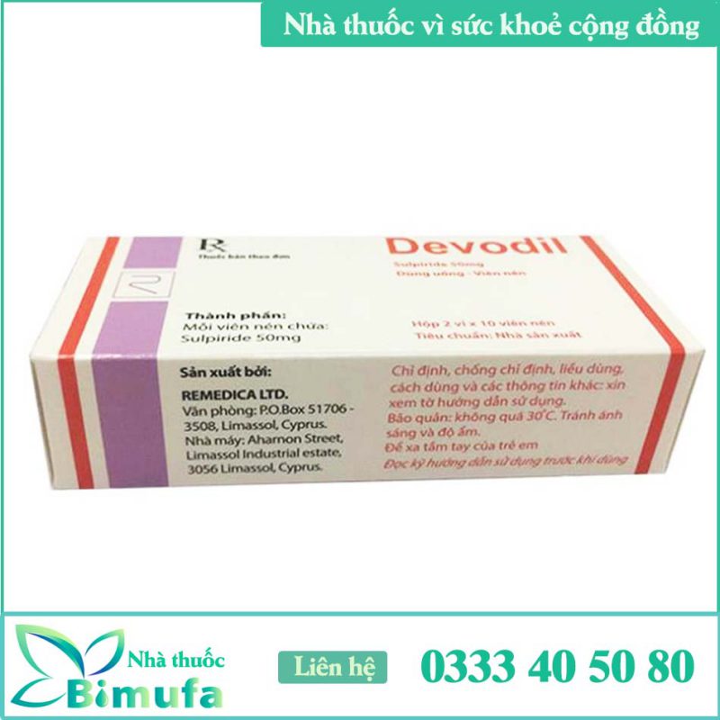 Thuốc Devodil 50mg là thuốc gì? Tác dụng, Chỉ định, Tác dụng phụ