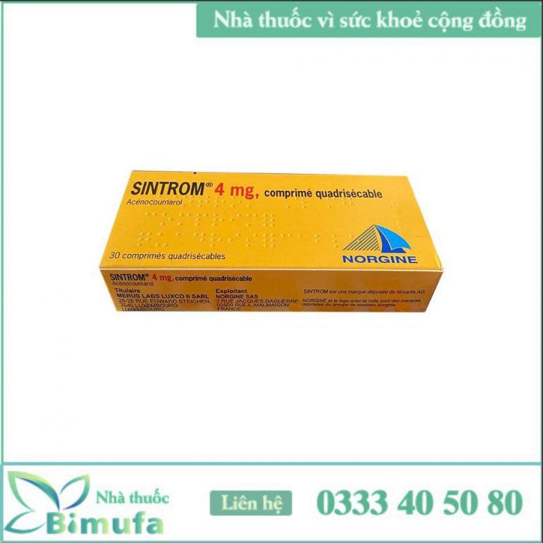 Thuốc chống đông máu Sintrom 4mg: Tác dụng, Cách dùng, Hiệu chỉnh liều