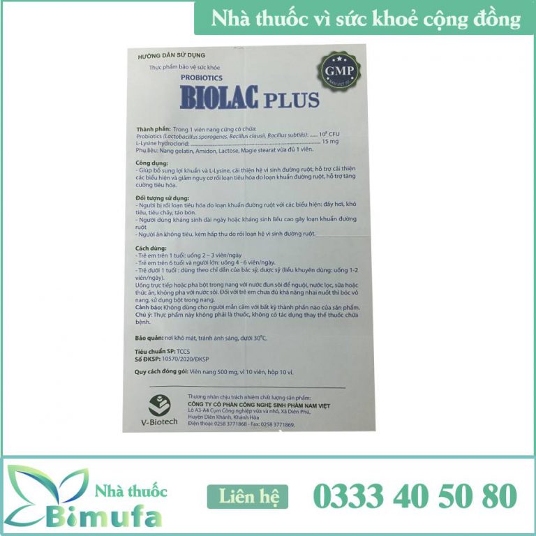 Biolac Plus có tác dụng gì? Có tốt không? Mua ở đâu uy tín