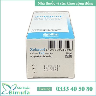 Thuốc Zebacef 125mg/5ml: Công dụng, cách dùng và giá thành
