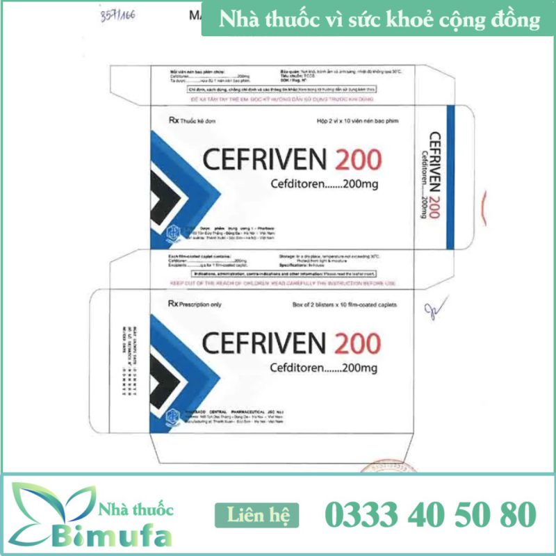 Thuốc Cefriven 200 - Điều trị nhiễm khuẩn hiệu quả - Bimufa