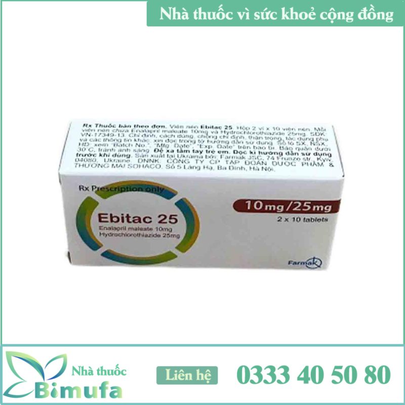 Thuốc Ebitac 25 điều trị tăng huyết áp - Nhà thuốc Bimufa